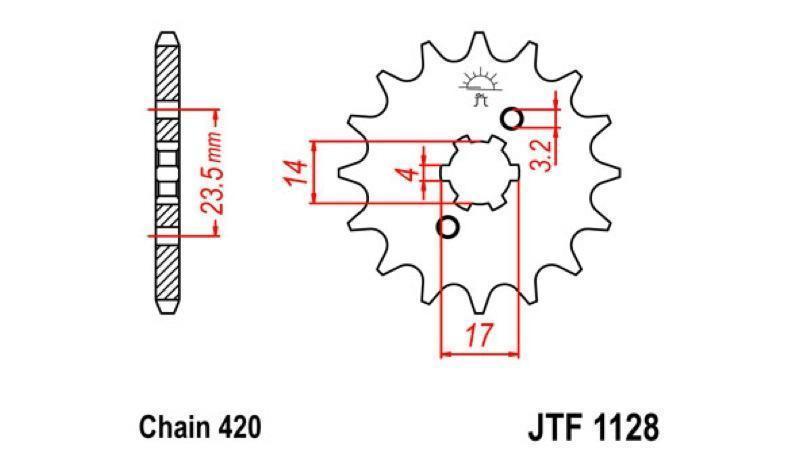 Ritzel Motoflow Derbi EBE/EBS/D50B0, 12 Zähne, Teilung: 420